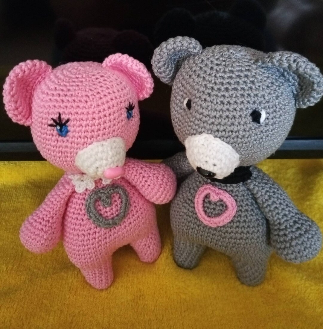 Crocheted Bear Couple,mr and Mrs Bear - Etsy