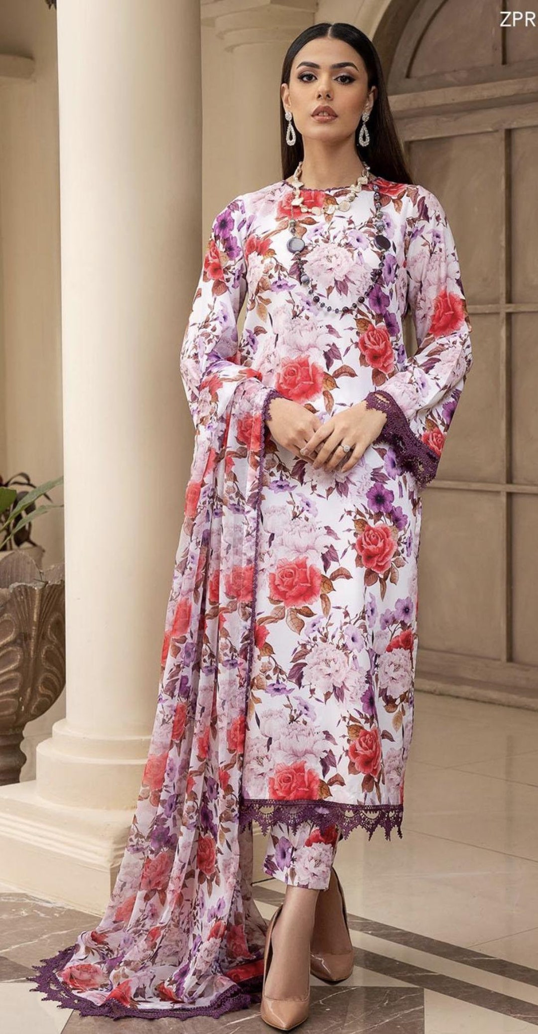 New Pakistani Branded, Stitched 3pc Suit, Salwar Kamij Dress, for Eid ...