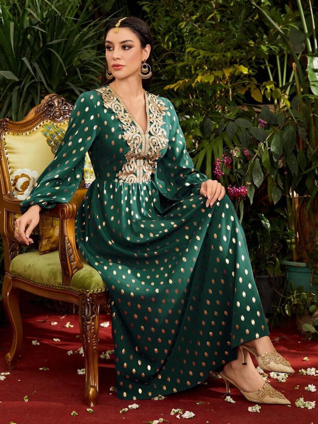 New Beautiful Model Heart Print Maxi Partywear Printed Maxi Designer ...
