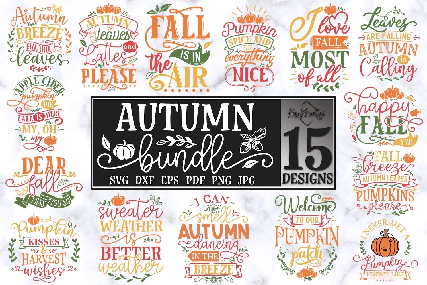 Autumn Bundle Of 15 SVG files for cutting machines Cricut | Etsy