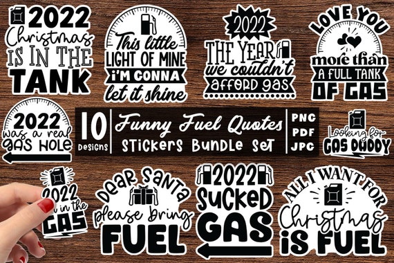 Gas Tank Stickers 10 Printable Stickers PNG Files Gas - Etsy
