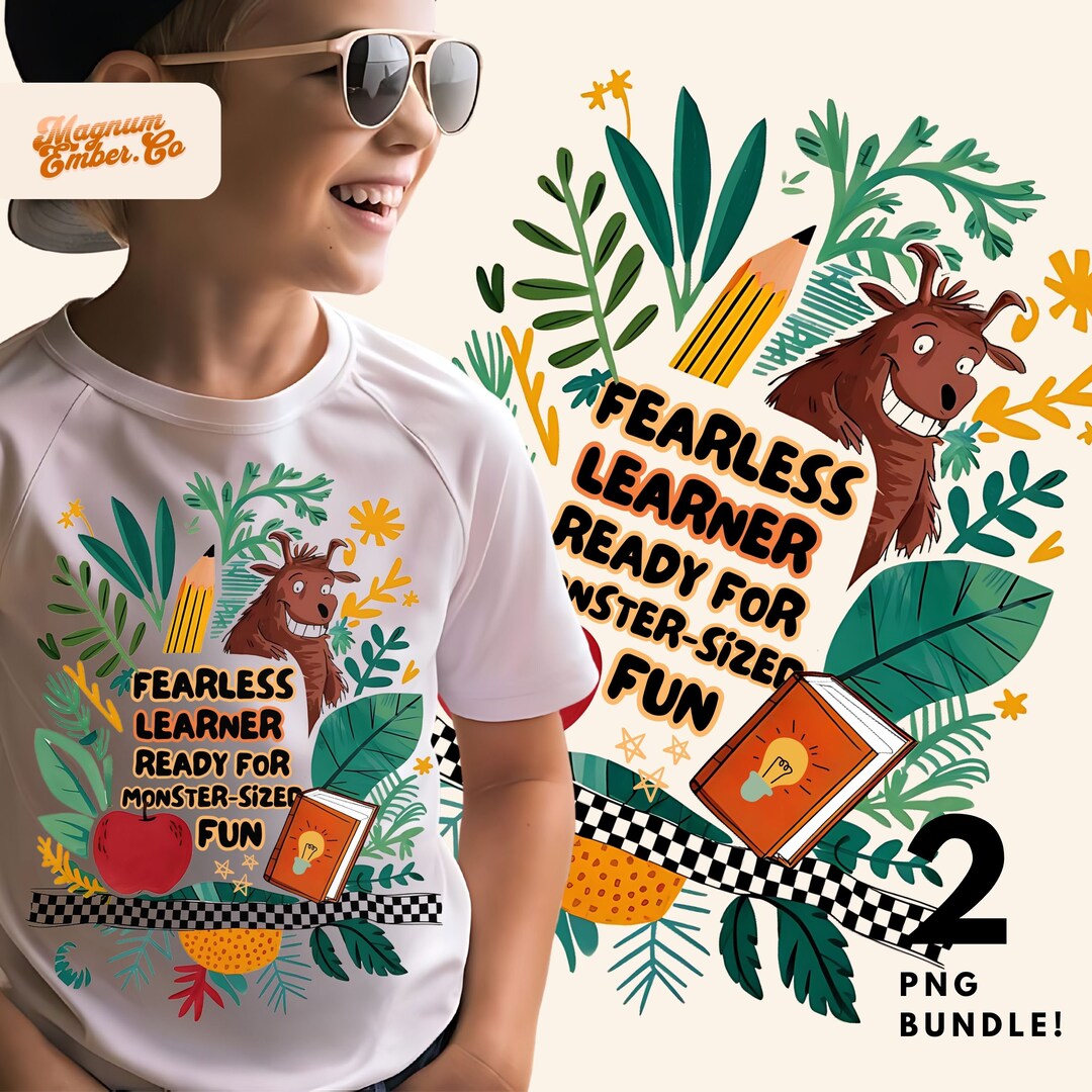 Fearless Learner DUO, Boys Back to School DUO PNG Bundle, Cool Kids Boy, Kindergarten, First ...