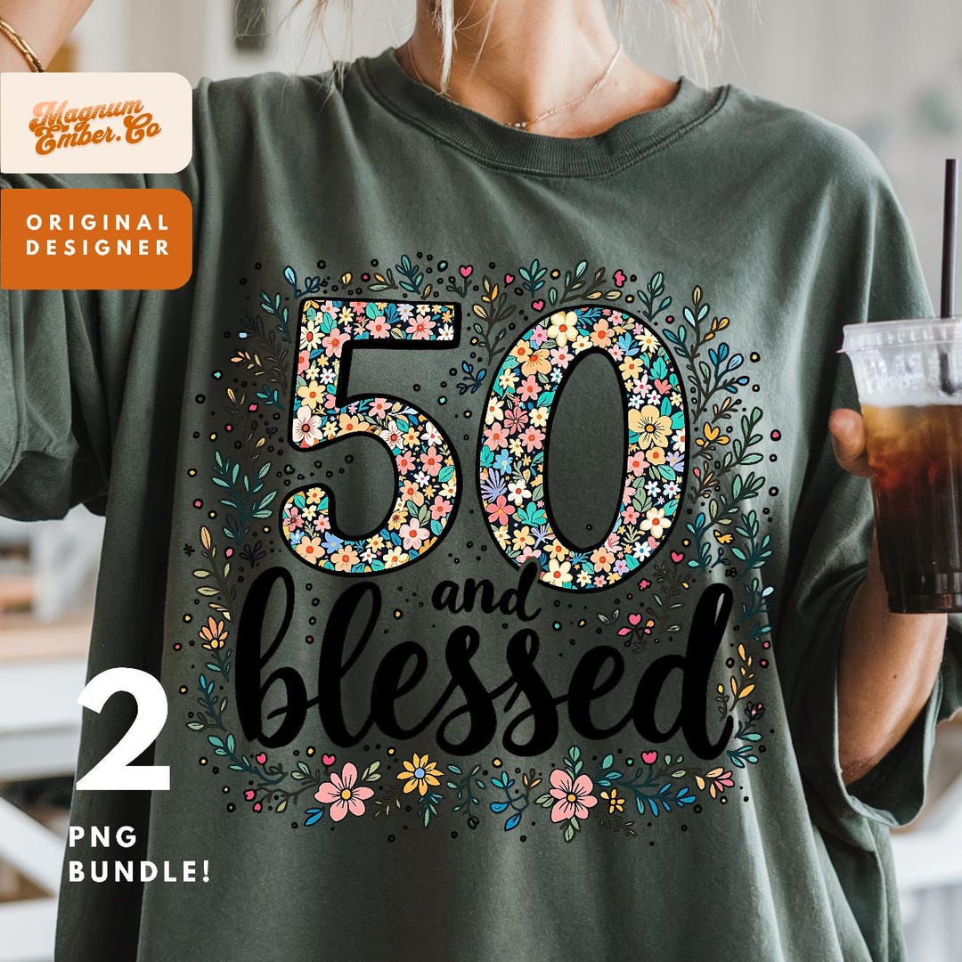 50th Birthday PNG Bundle, 1975 Shirt Designs, Sublimation Birthday Gift ...