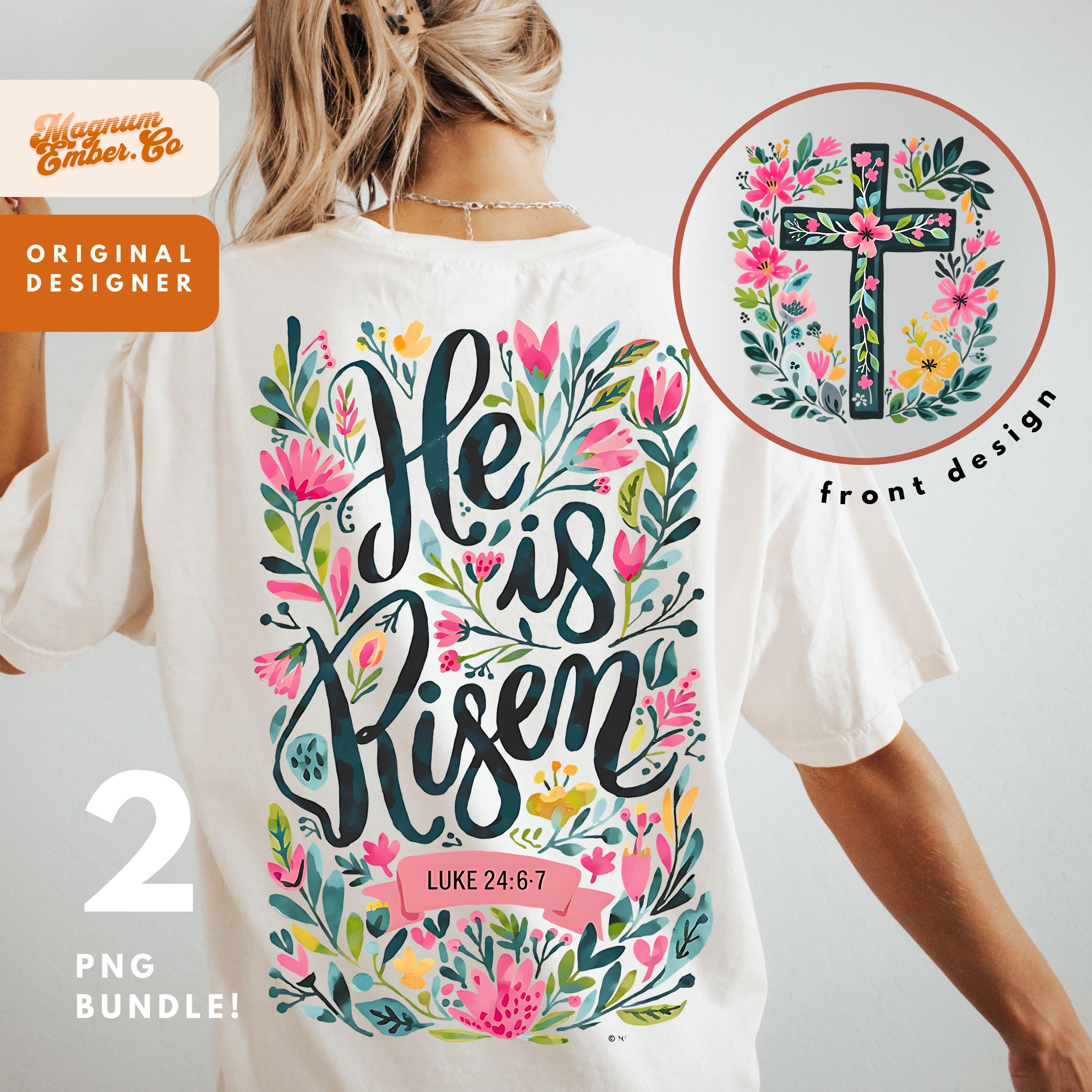 Christian Easter Graphics, Floral Resurrection PNG, Jesus Designs ...