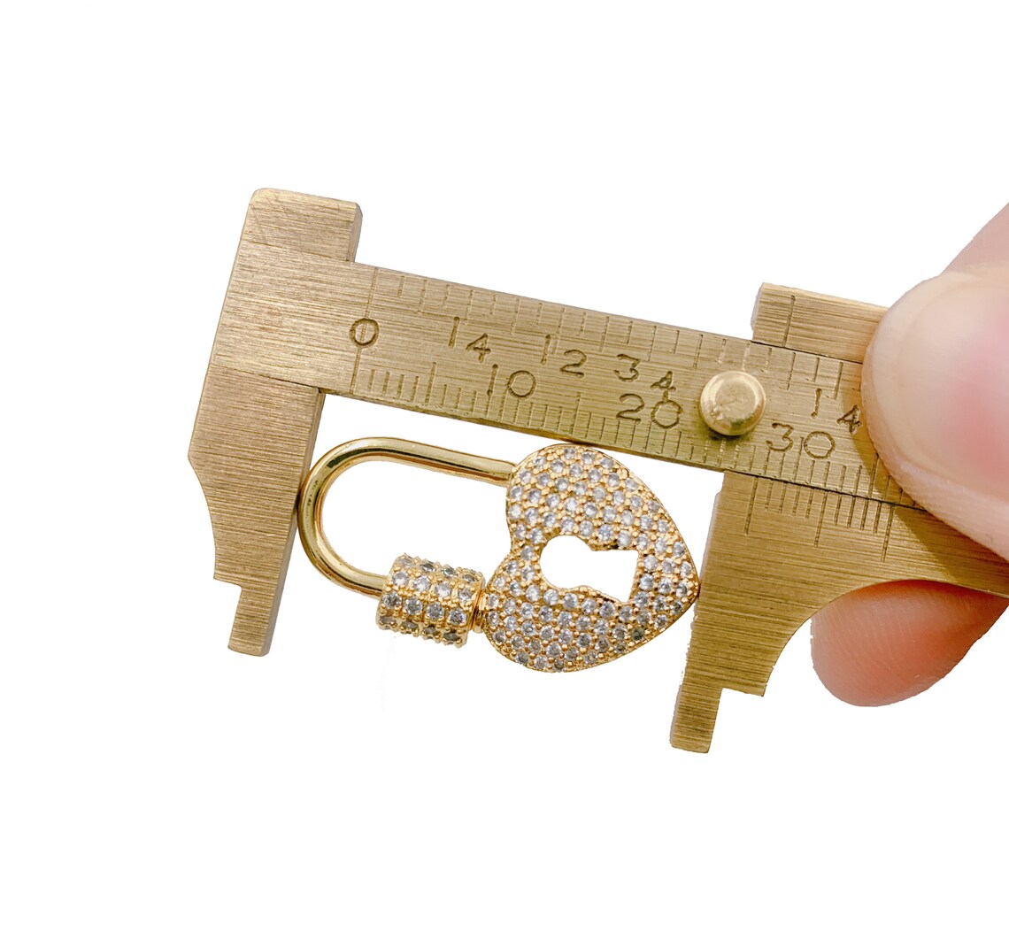 Heart Lock Shape CZ Micro Pave Clasp Heart Lock Clasp | Etsy