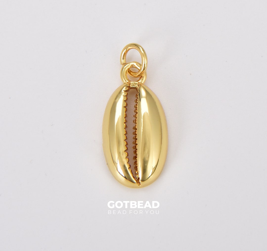 24K Gold Filled Cowrie Shell Charms, Cowry Jewelry DIY Handmade ...