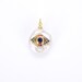18K Gold Filled Freshwater Pearl Evil Eye Charm, Multiple CZ Micro Pave ...