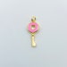 Enamel Colorful Round Ring on Key Shape Pendant, 18K Dainty Gold Filled ...