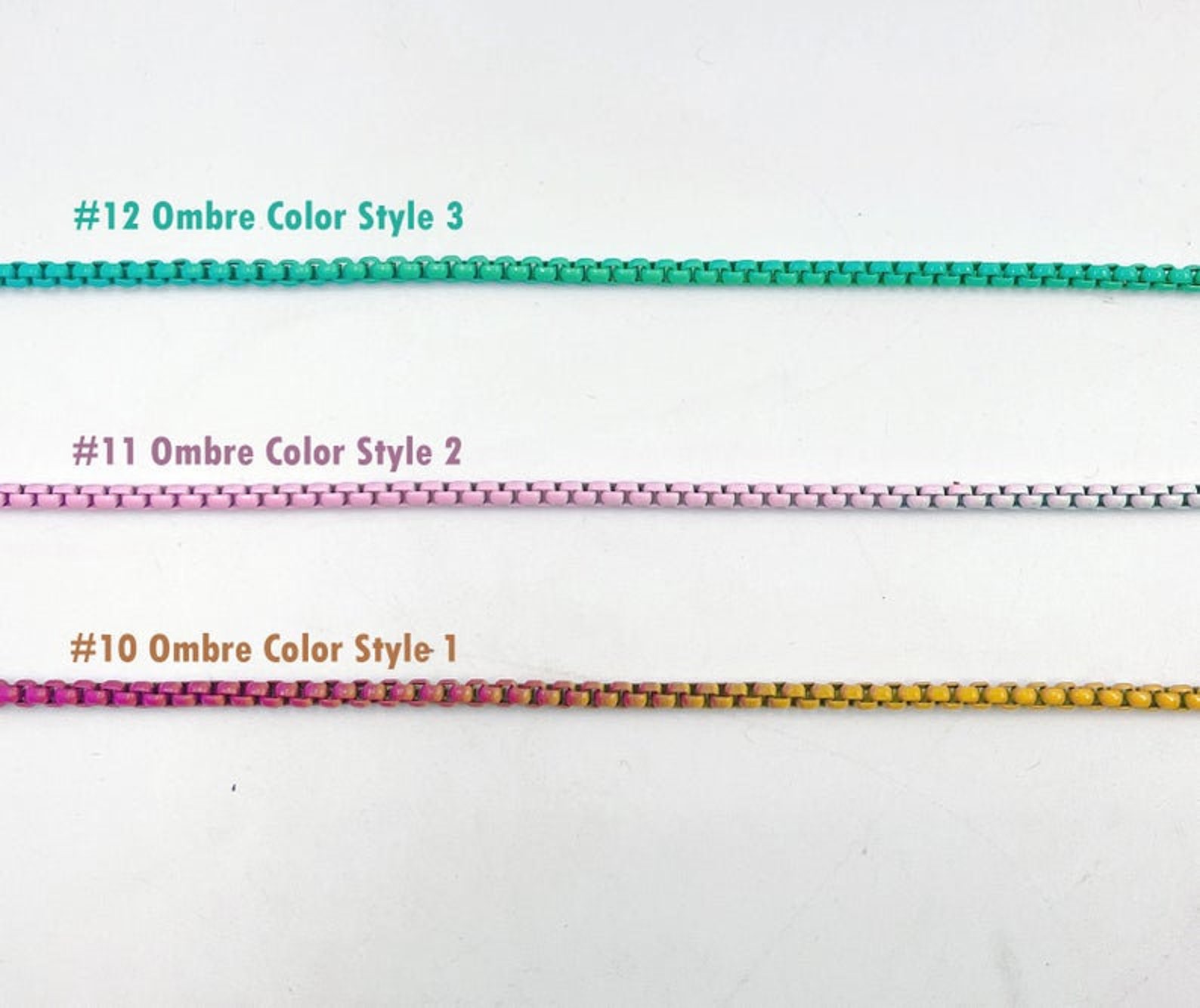 Neon Enamel Box Chain by Yard Enamel Pop Chain Necklaces | Etsy