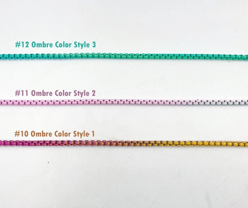 Neon Enamel Box Chain by Yard Enamel Pop Chain Necklaces - Etsy