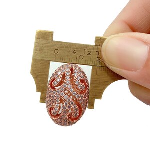 Oval Connector, Oval Spacer Beads, CZ Micro Pave Flat Oval Beads Spacer ...