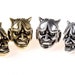 Samurai Charm Helmet Bead, Noh Mask Bead Charm, Devil Charm, Paracord ...