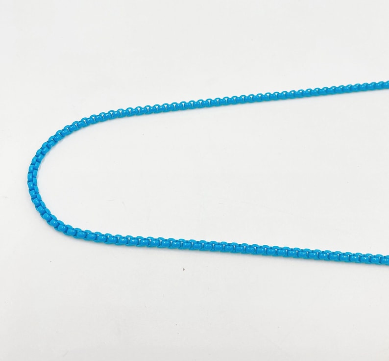 Neon Enamel Box Chain by Yard, Enamel Pop Chain Necklaces, Retro 1980's ...