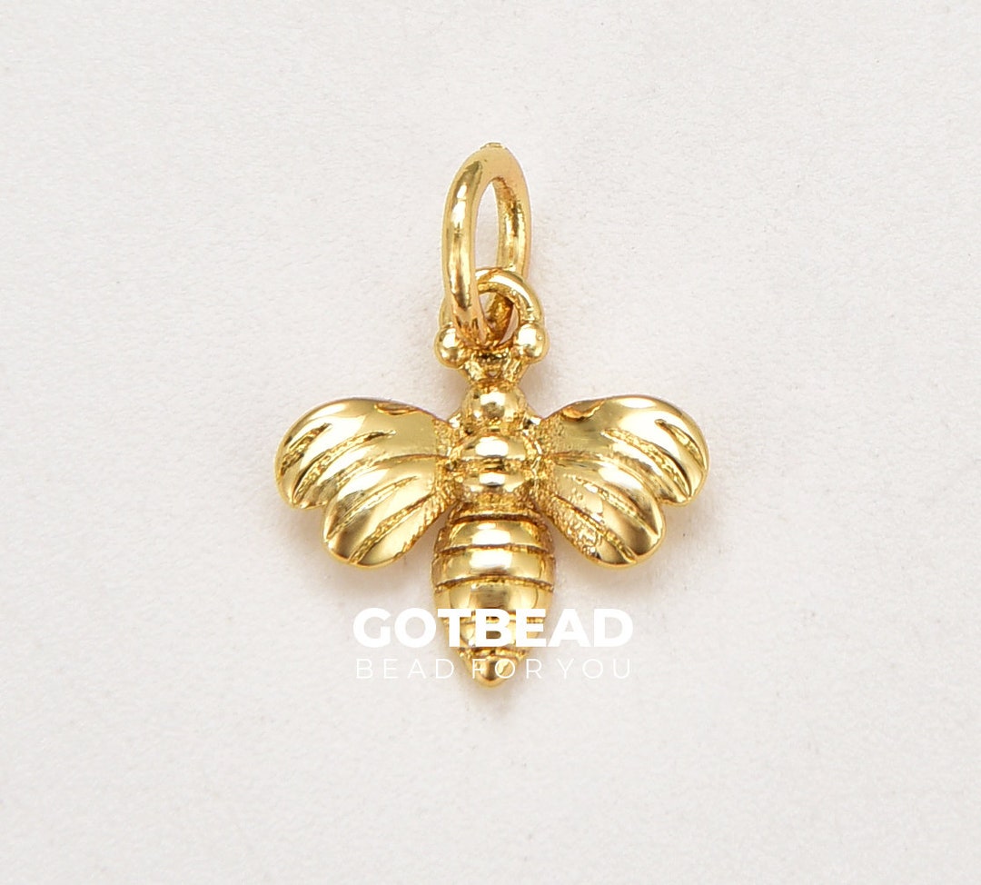 Dainty Queen Bee Charm, Gold Filled Bee Pendant, Insect Bug Pendant ...