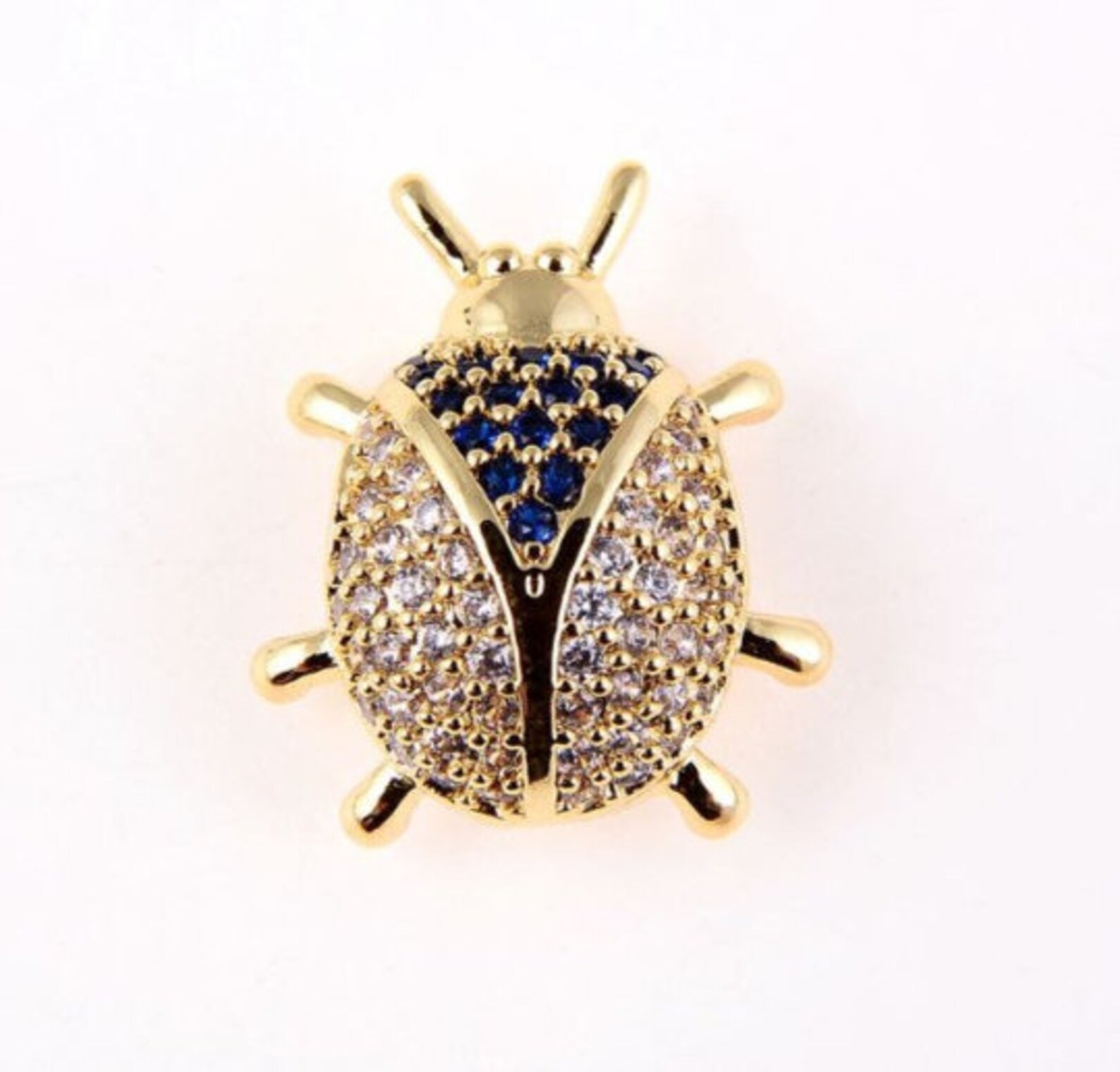 CZ Micro Pave Ladybug Connector, Ladybug Connector, Ladybug Charm ...