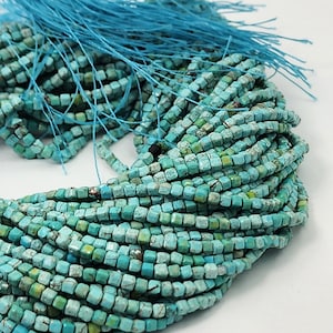 Natural Green Turquoise Faceted Cube Cut Beads Grade AAA Square Beads ...
