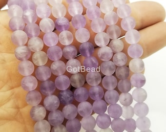 8mm Matte Purple Amethyst Round Beads 15.5 Strand - Etsy