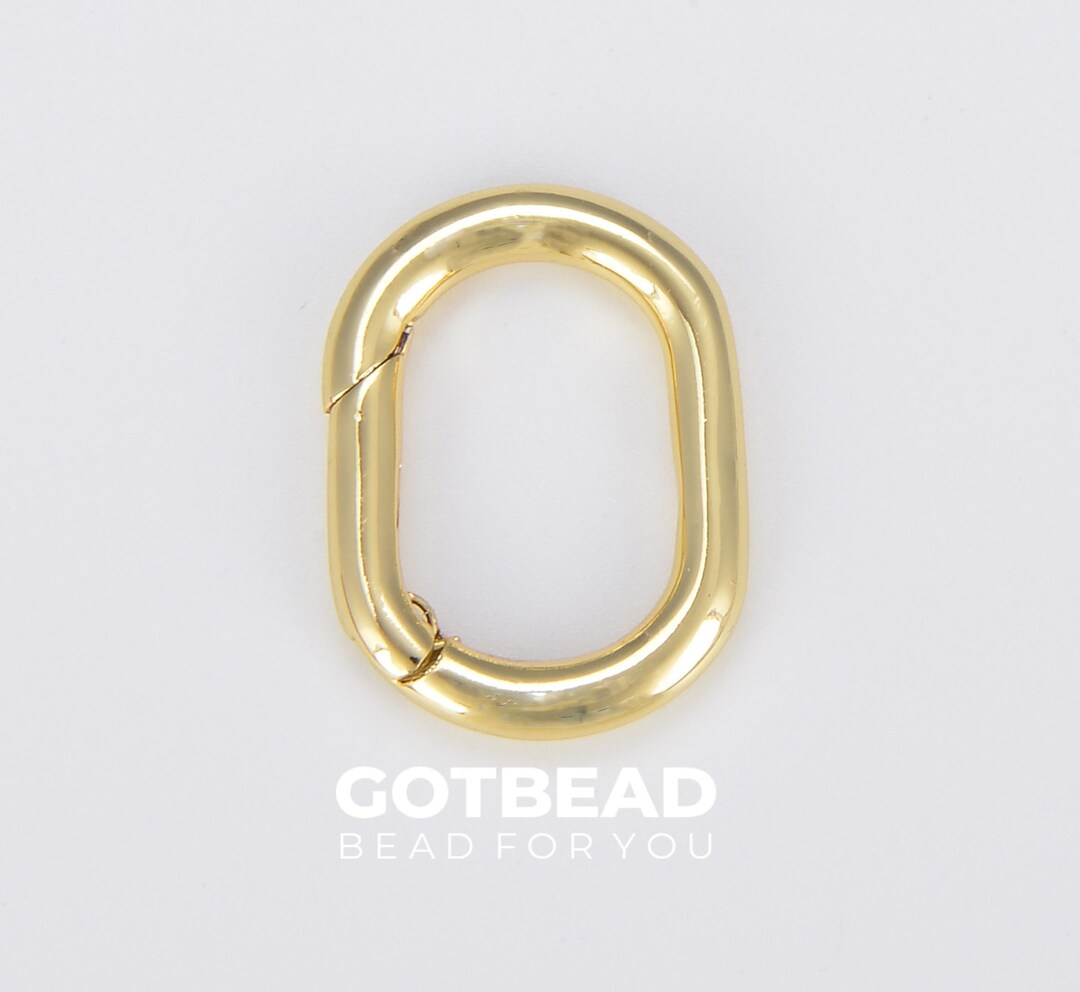 Carabiner Spring Push Clasp, 18K Gold Clasp, Screw Clasp Oval Lock ...