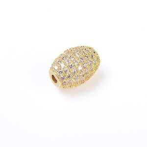 Oval Connector, CZ Micro Pave Oval Beads Spacer, Oval Spacer Beads, DIY ...