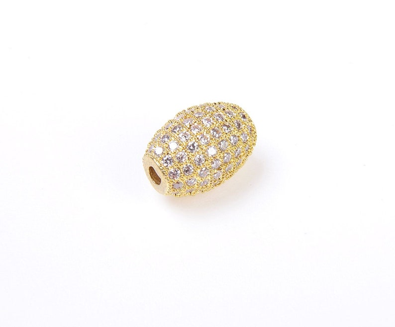Oval Connector CZ Micro Pave Oval Beads Spacer Oval Spacer - Etsy