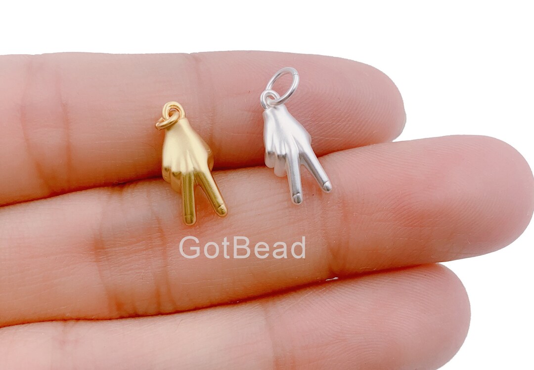 14K Gold Filled Peace Sign Hand Symbol Charm, Unique Peace Sign for ...