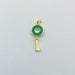 Enamel Colorful Round Ring on Key Shape Pendant, 18K Dainty Gold Filled ...