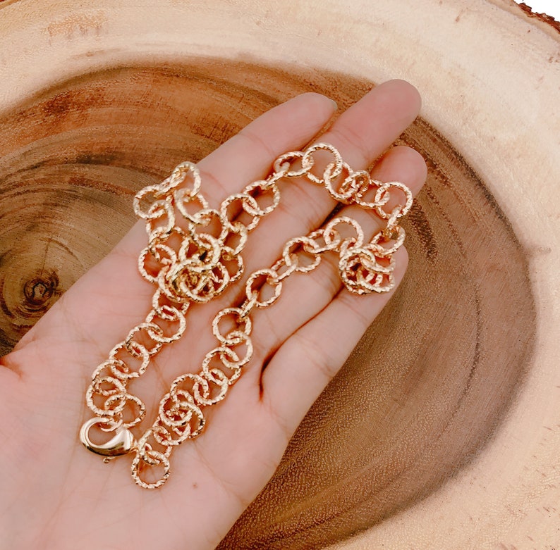 Ready to Use 24K Gold Filled Chunky Rolo Cable Necklace Chain | Etsy