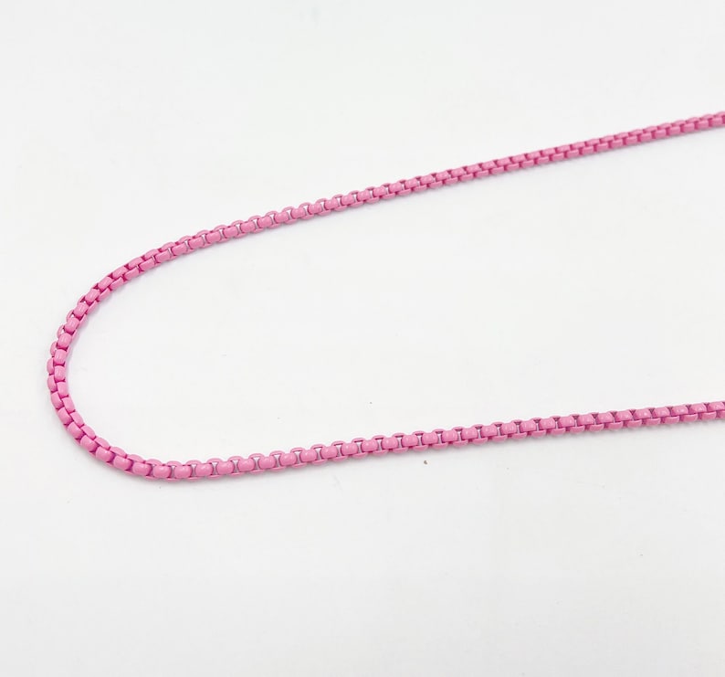 Neon Enamel Box Chain by Yard, Enamel Pop Chain Necklaces, Retro 1980's ...