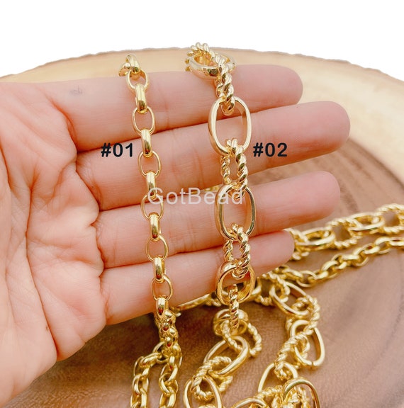 14K Gold Rolo Cable Chain by Yard Twisted Cable Rolo Chain by Foot Wholesale Bulk Roll Chain for Jewelry Making CH165 Etsy