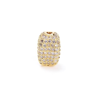 Oval Spacer Beads, Oval Connector, CZ Micro Pave Oval Beads Spacer, DIY ...