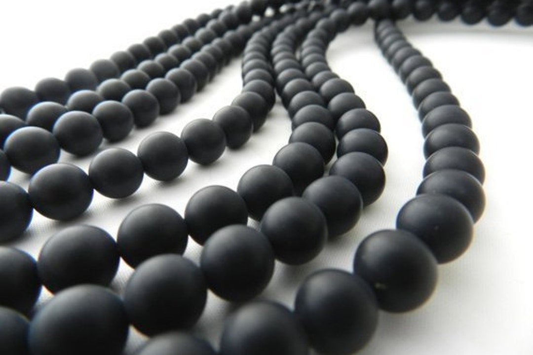 Black Onyx Matte Round Beads 4mm 6mm 8mm 10mm Approx 15.5