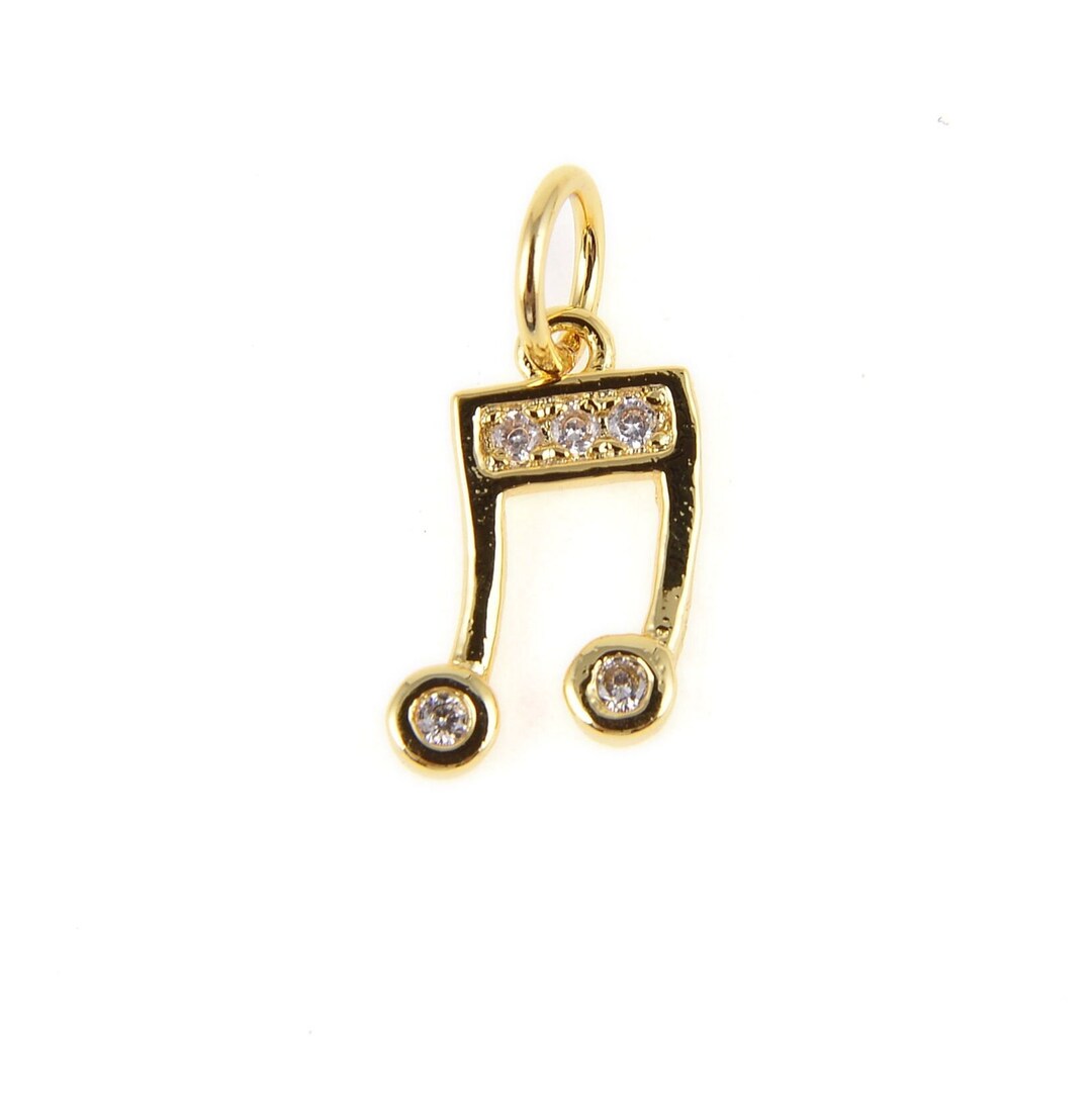 24K Gold Filled Music Note, Music Note Charm, Music Note Pendant, Gold ...
