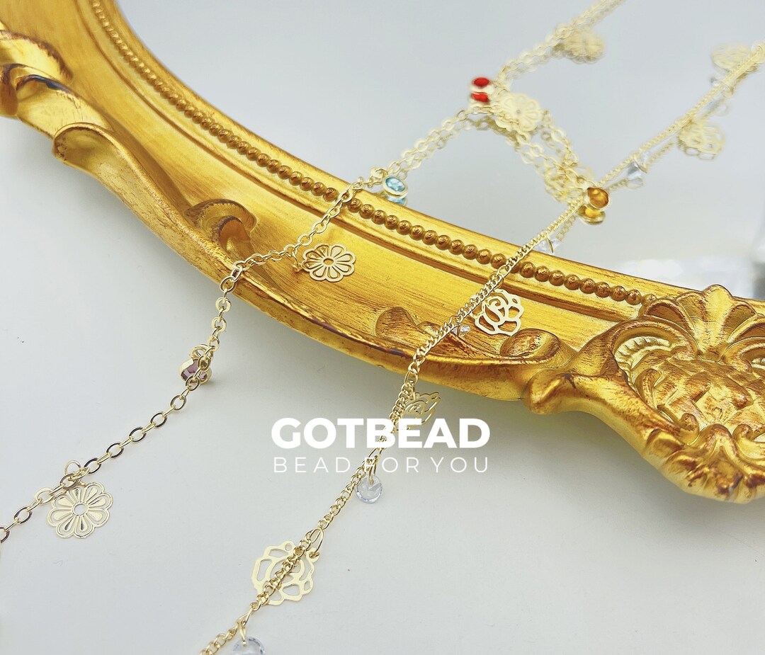 Sunflower Chain by Yard, Gold Filled Rose Chain by Foot, Unfinished ...