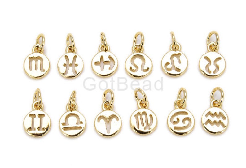 18K Gold Filled Filled Zodiac Sign Necklace, Gold Zodiac Necklace, Gold ...