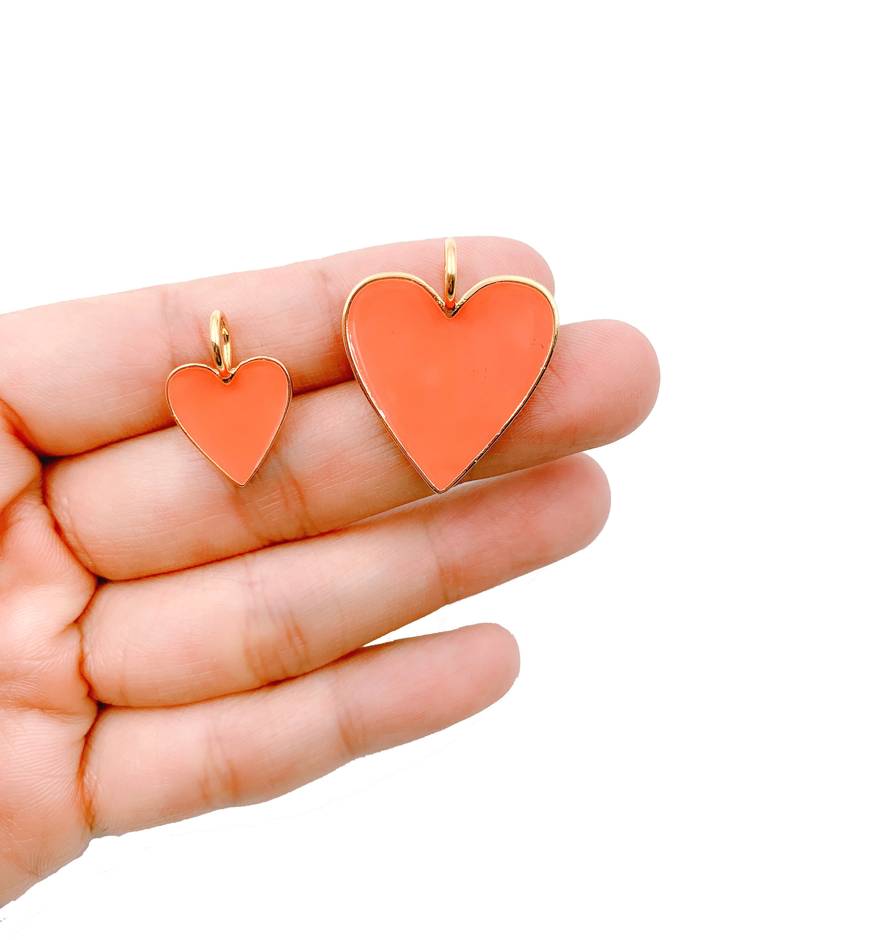 Neon Heart Charms Enamel Heart Pendant for Necklace Earring - Etsy