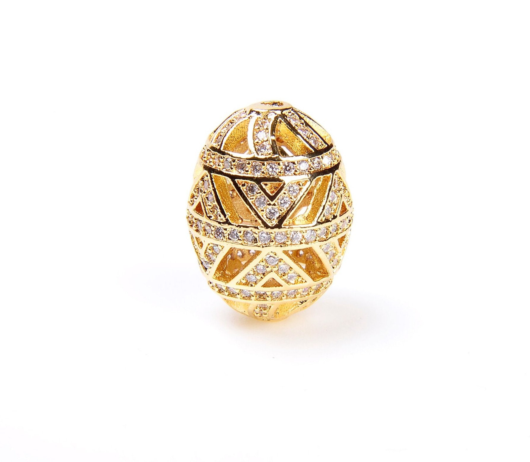 CZ Micro Pave Oval Cage Beads Spacer DIY Jewelry Making - Etsy