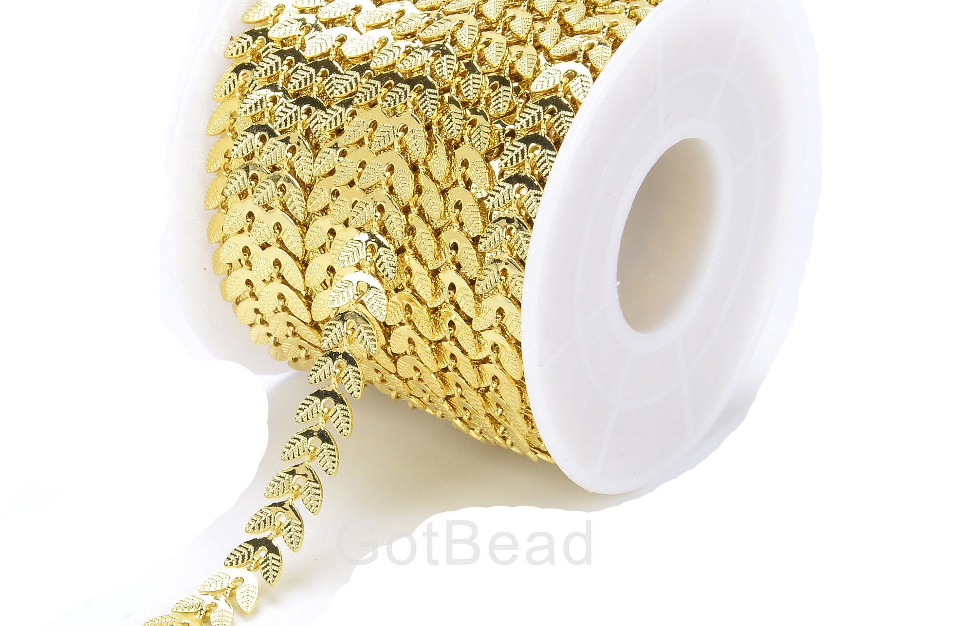 1/3/10 Feet Fishbone Chain Handmade Chain 22K Gold Chevron - Etsy