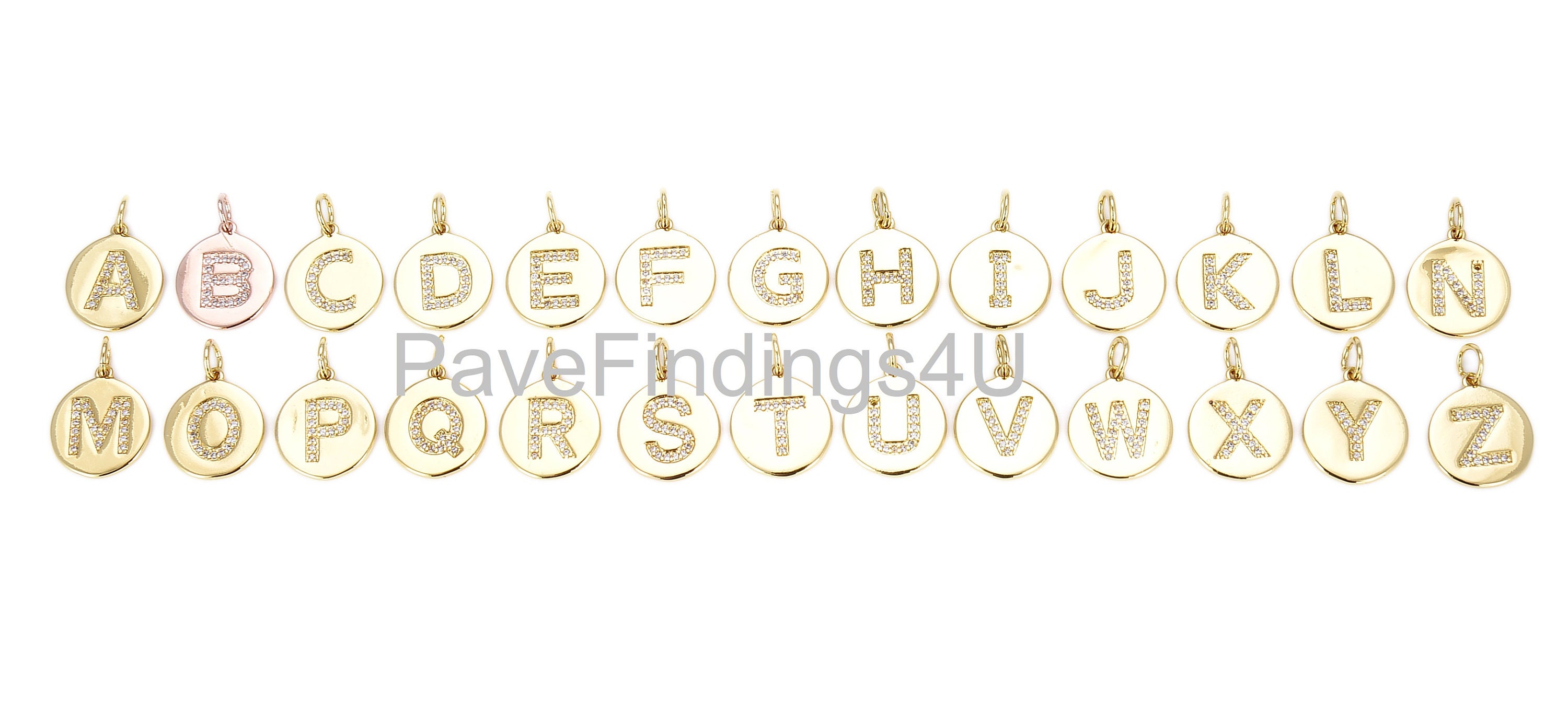 18K Gold Filled Alphabet Gold Letter Necklace Custom Letter Charm Gold ...