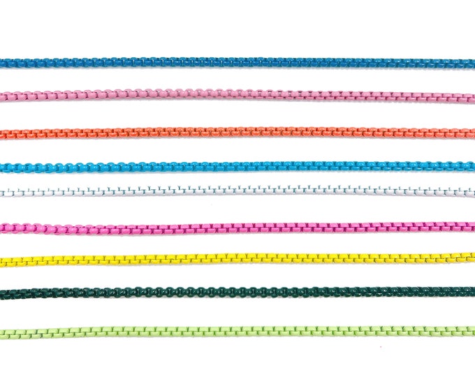 Neon Enamel Box Chain by Yard Enamel Pop Chain Necklaces - Etsy