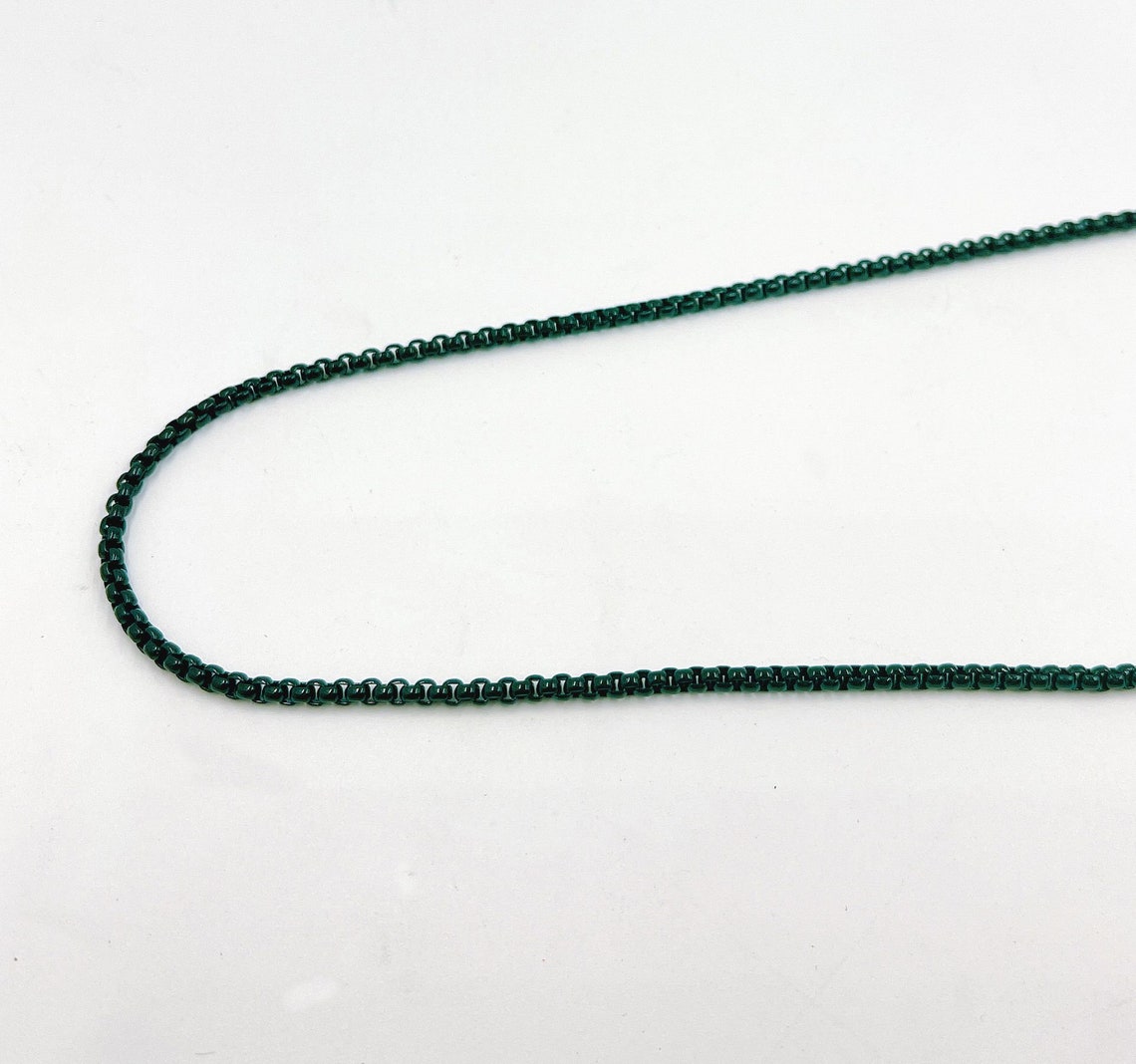 Neon Enamel Box Chain by Yard Enamel Pop Chain Necklaces | Etsy