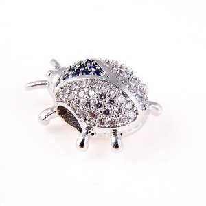 CZ Micro Pave Ladybug Connector, Ladybug Connector, Ladybug Charm ...