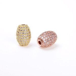 Oval Connector, CZ Micro Pave Oval Beads Spacer, Oval Spacer Beads, DIY ...