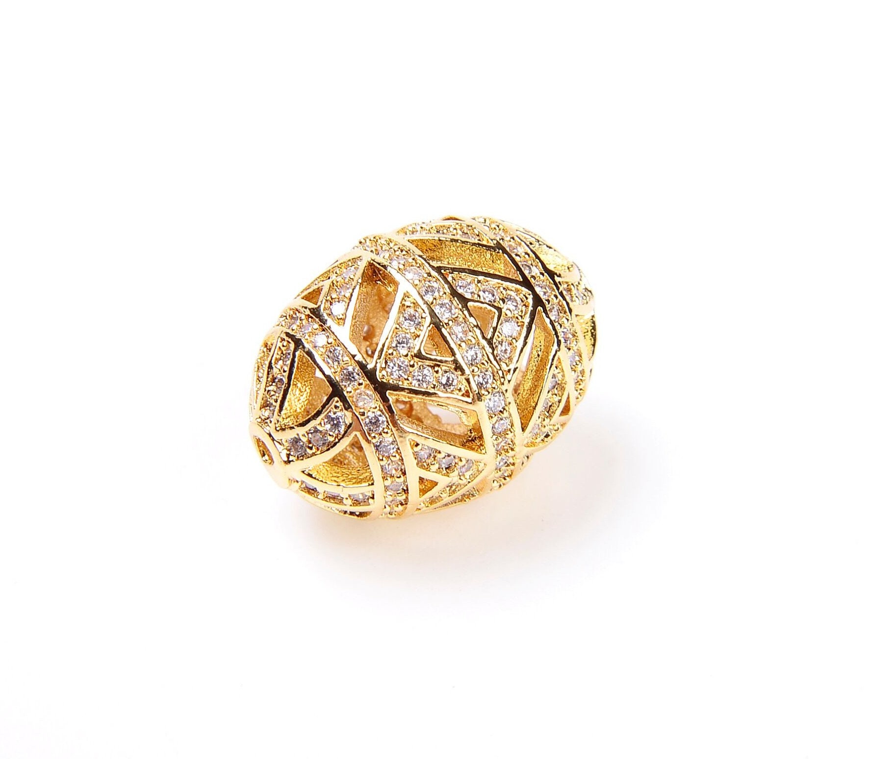 CZ Micro Pave Oval Cage Beads Spacer DIY Jewelry Making - Etsy