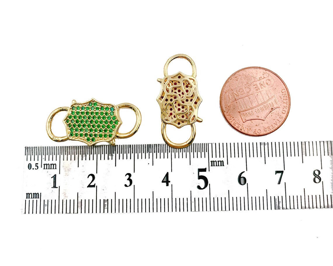 Interlocking Clasp Colored CZ Micro Pave Double Lock Clasp - Etsy