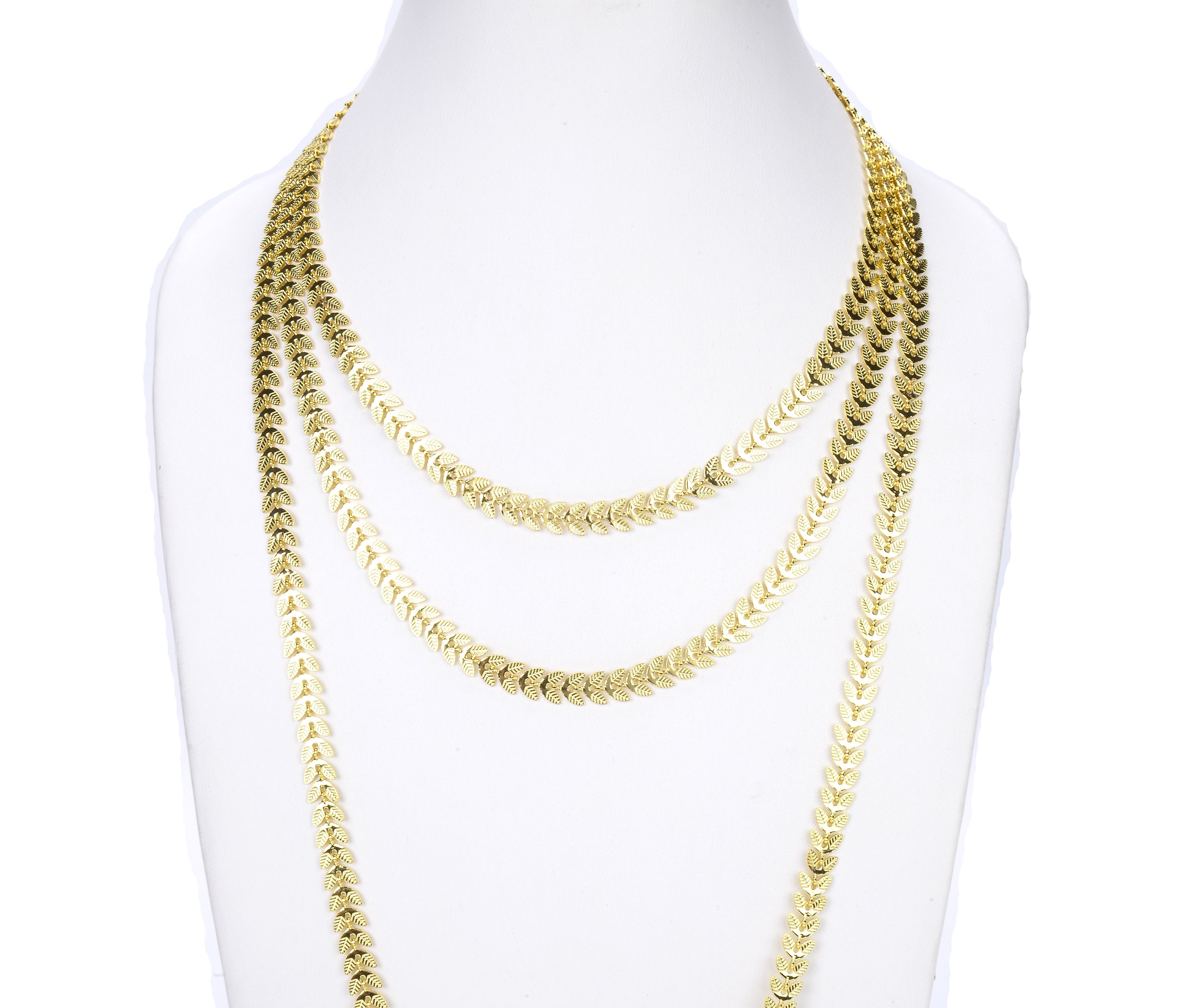 1/3/10 Feet Fishbone Chain Handmade Chain 22K Gold Chevron - Etsy