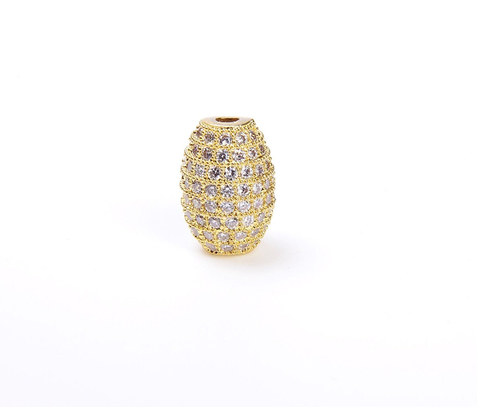 Oval Connector, CZ Micro Pave Oval Beads Spacer, Oval Spacer Beads, DIY ...