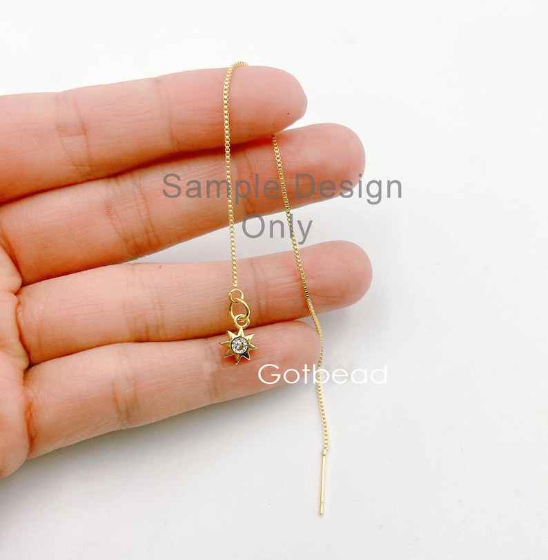 1 Pair Ear Threader Earrings in 18K Gold Minimalist - Etsy