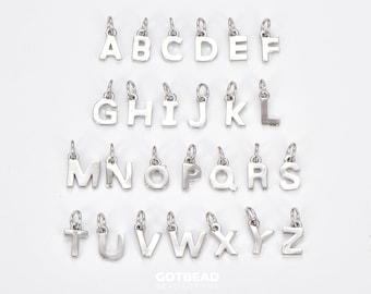 14k Gold Filled Personalized Initial Charm Initial Pendant, Letter Charm Minimalist Alphabet ...