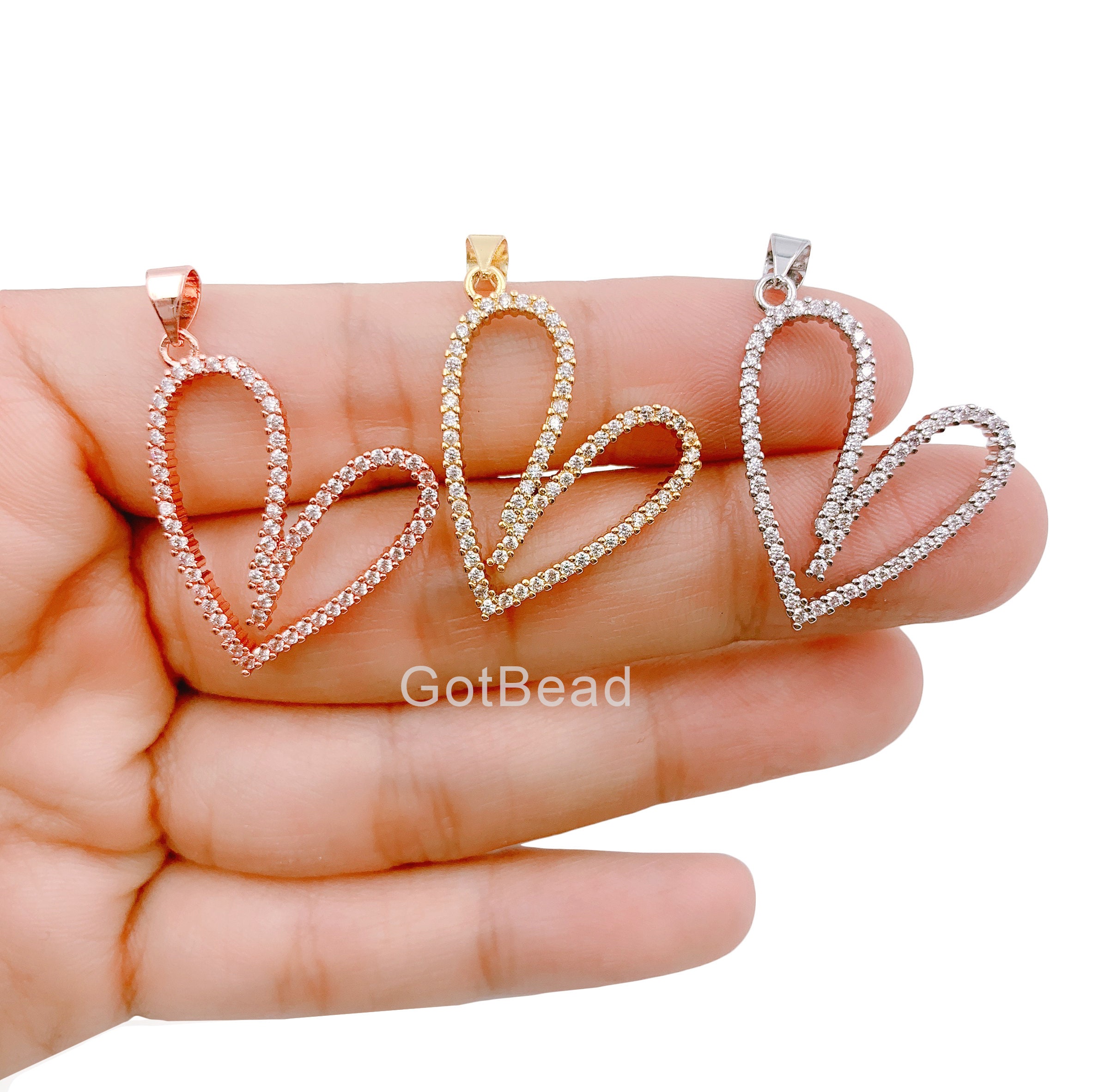 18K Gold Filled Large Heart Shape Pendant Gold Heart Charm - Etsy