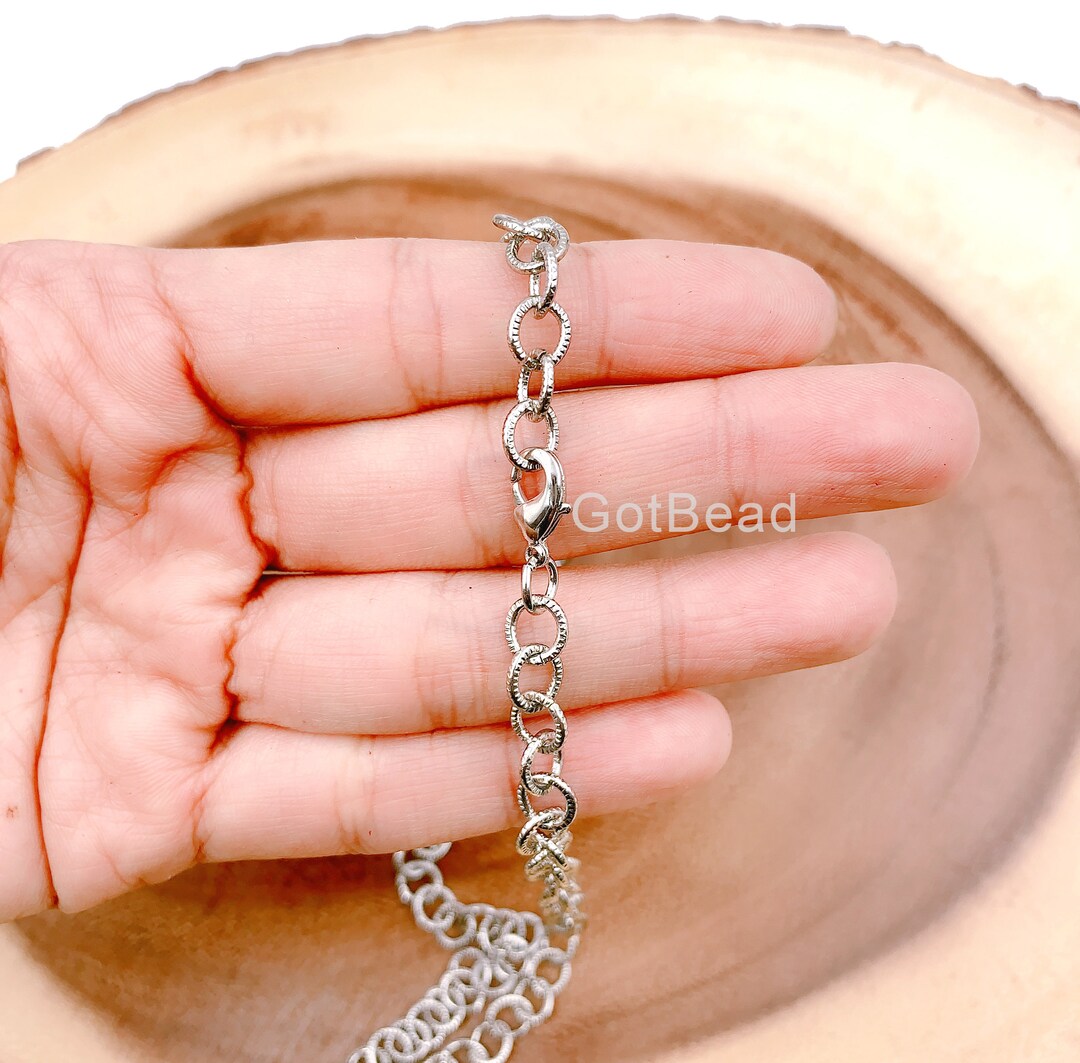 Ready to Use Silver Chunky Rolo Cable Necklace Chain, Layering Cable ...